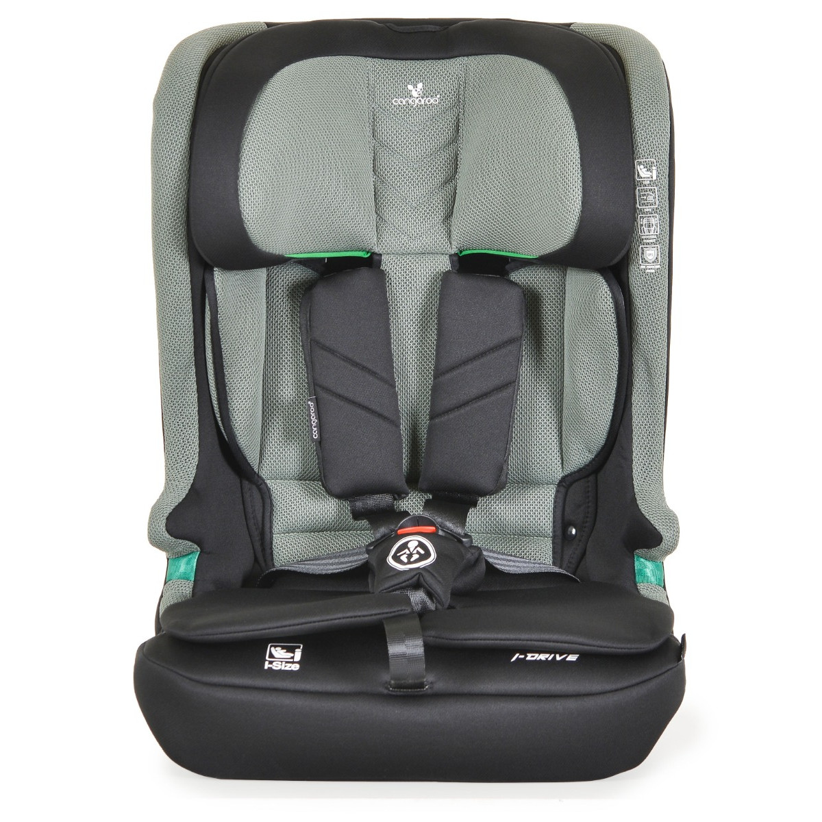 Cangaroo I-Drive Twill Green 76-150 cm i-Size Autostoel | MamaLoes