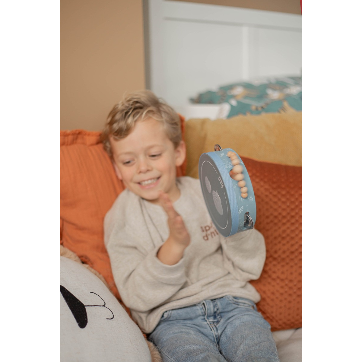 Label Label Blauw Houten Tamboerijn | MamaLoes