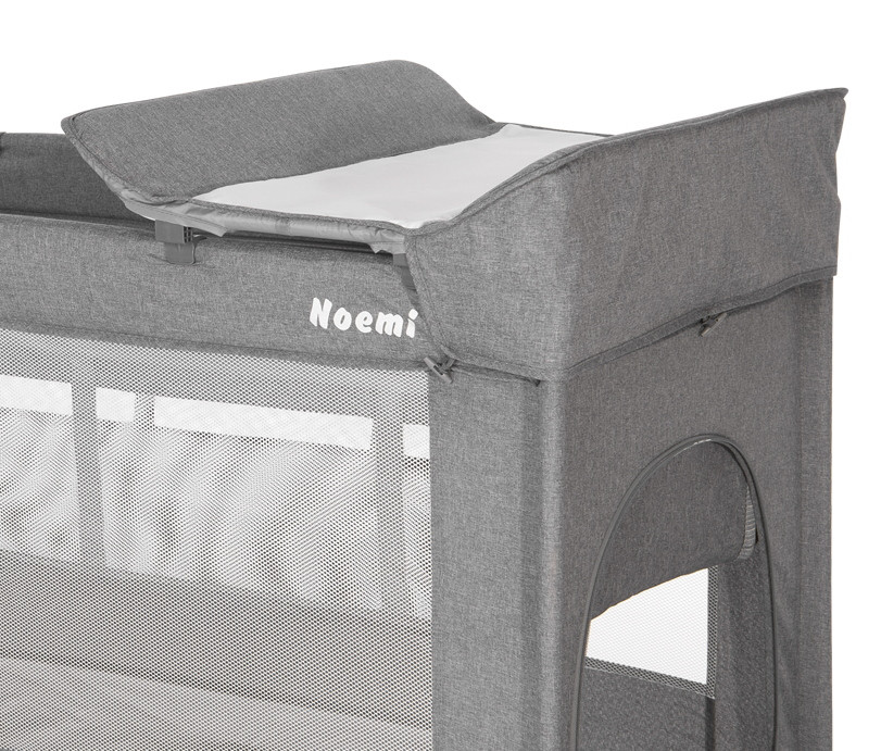 Lorelli Noemi Plus Fog Beige Star Campingbed Met Bodemverhoger | MamaLoes