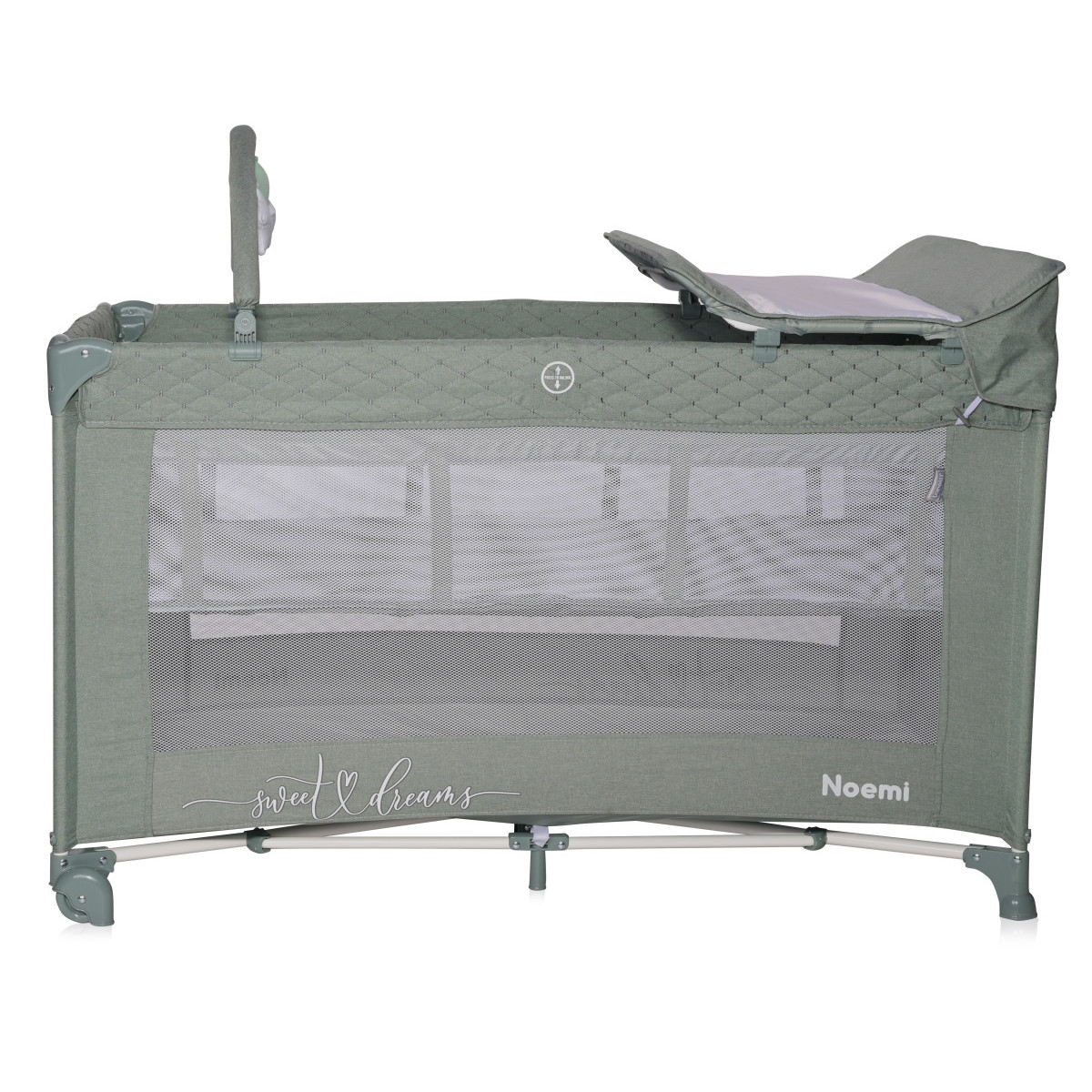 Lorelli Noemi Plus Iceberg Green Star Campingbed Met Bodemverhoger ...