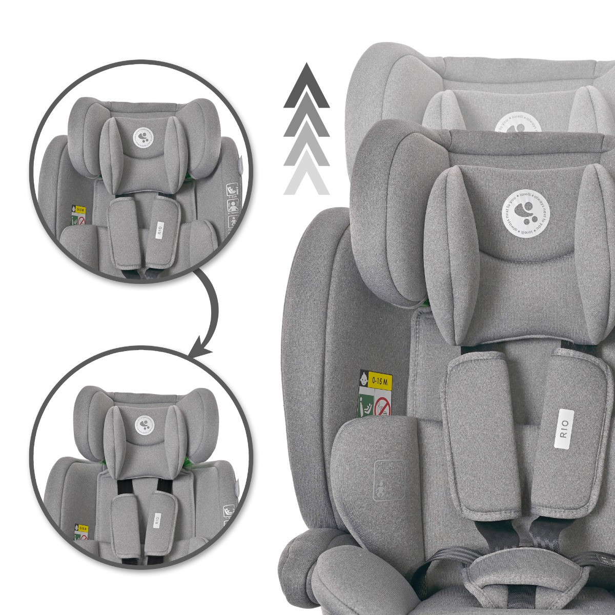 Lorelli Rio Grey 76-150 cm i-Size Autostoel | MamaLoes