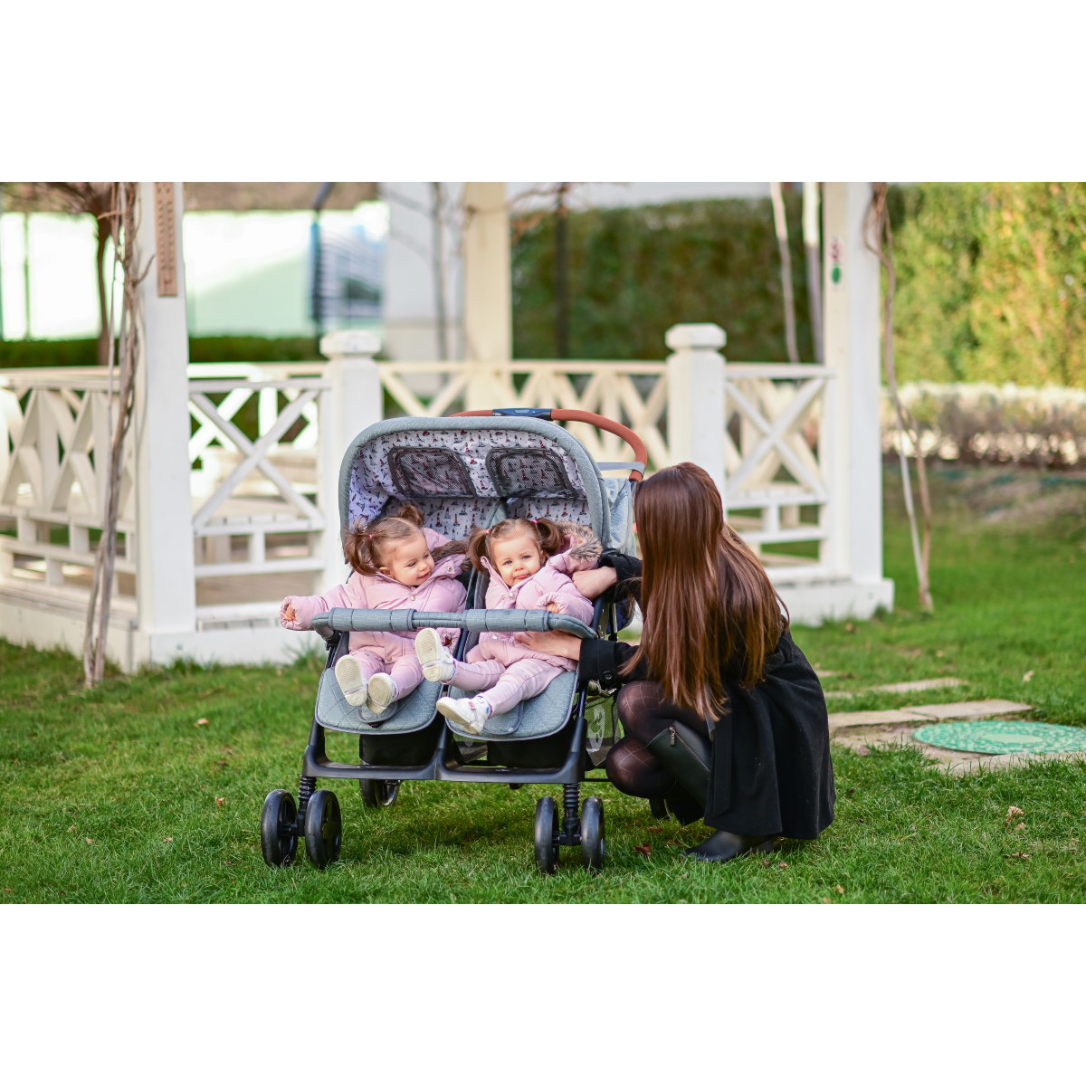 Lorelli Twin Cool Grey Duowagen incl. Luiertas | MamaLoes