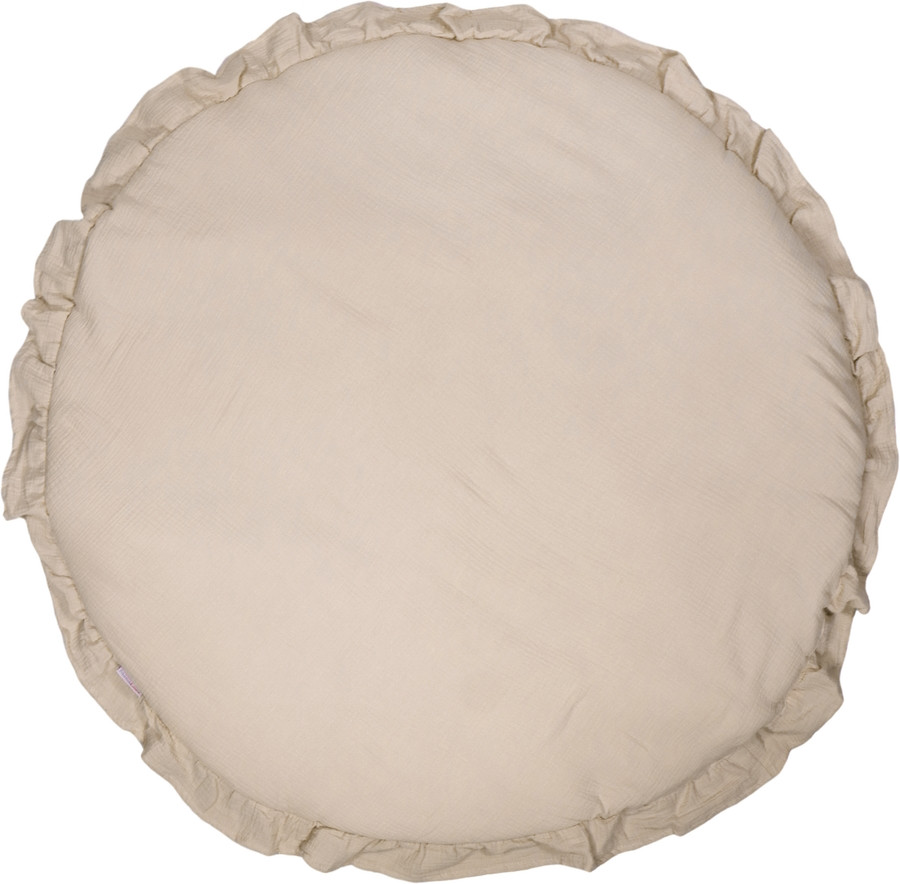 MamaLoes Soft Cotton Ruffle Ecru 90 cm Rond Boxkleed | MamaLoes