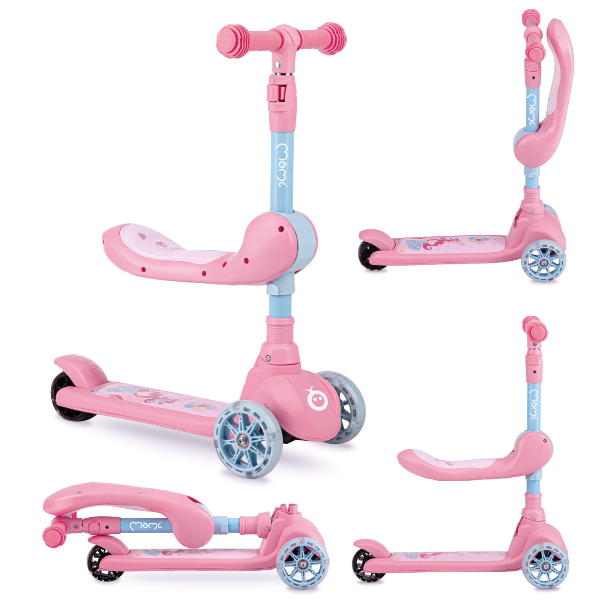 Momi Kiuru Pink 2-in-1 Step/Loopfiets | MamaLoes
